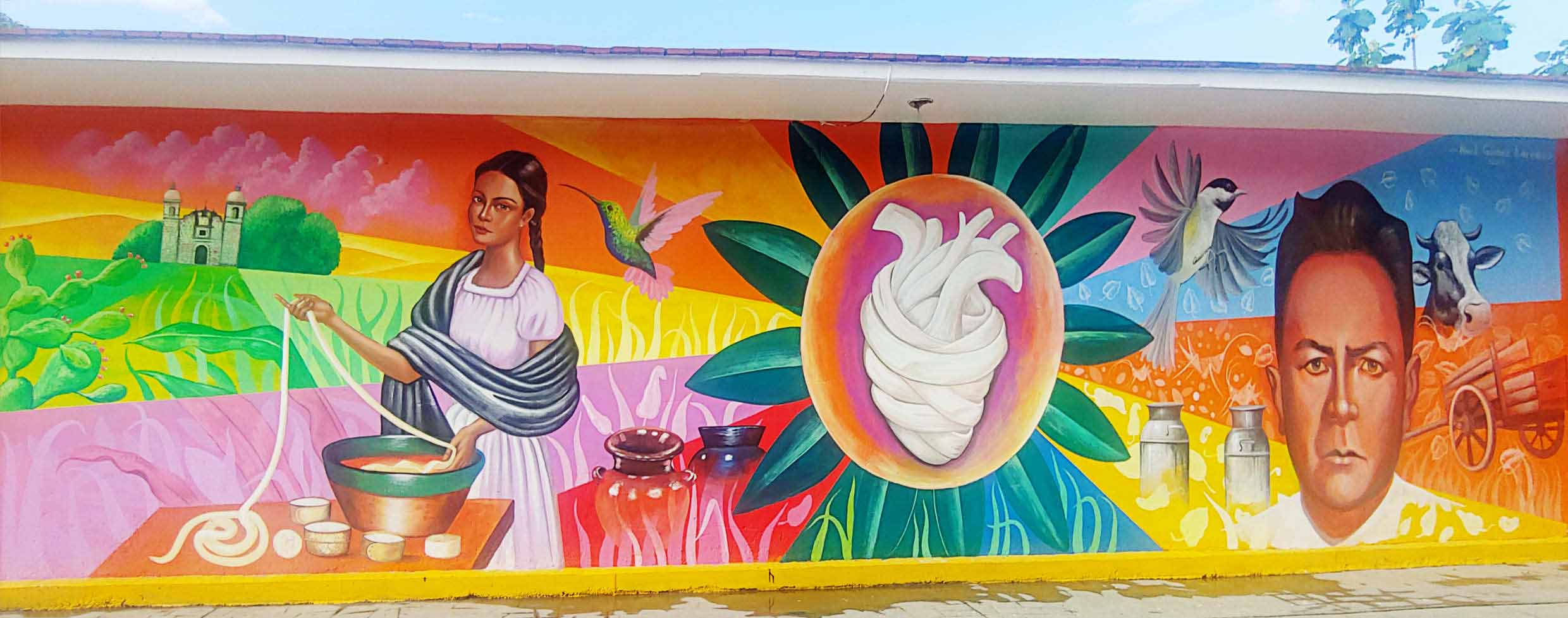 ¡Orgullo de Oaxaca! Mural recrea la historia del origen del quesillo ...